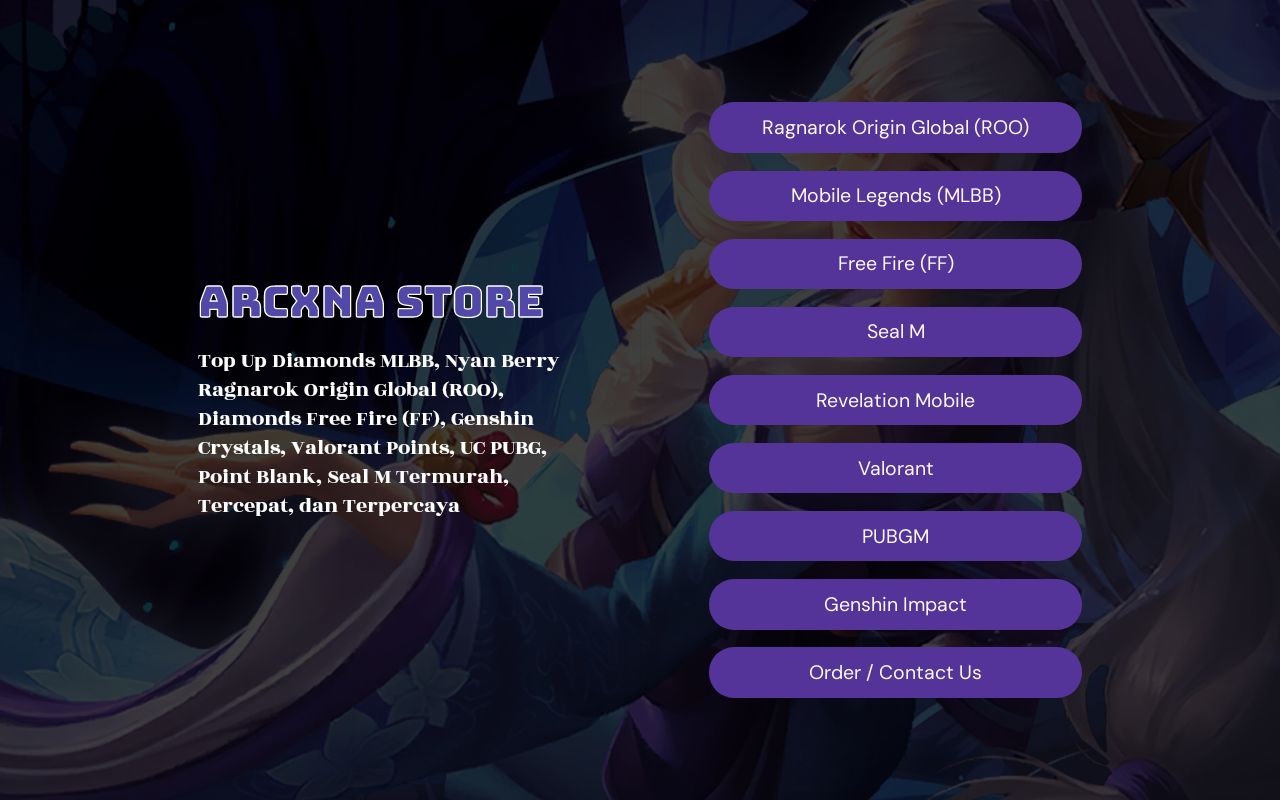 Arcxna Digital Top-Up Store